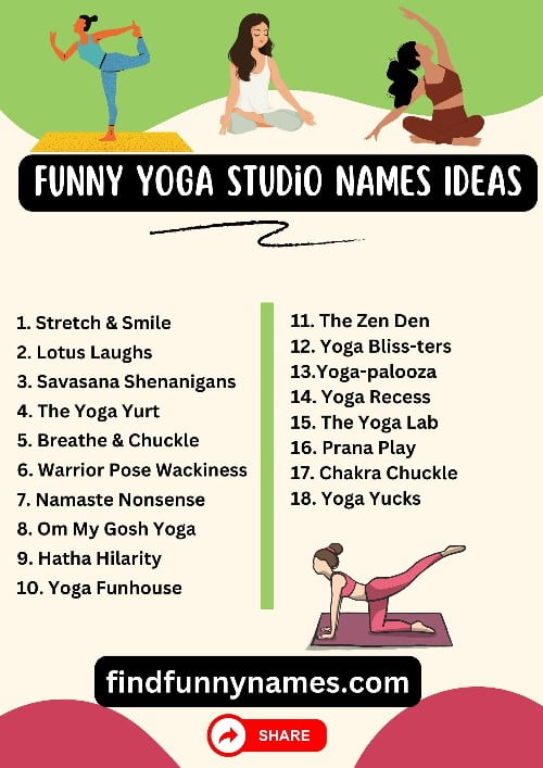 250 Funny Yoga Studio Names Creative Worst Cute Ideas 