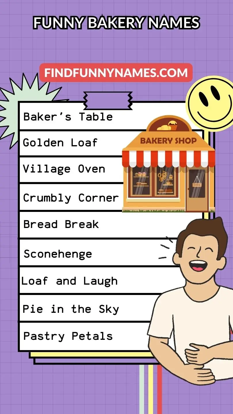 250 Funny Bakery Names Attract Customers With Wit